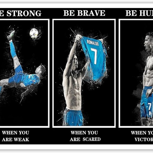 Art | Motivational Soccer Superstar Cristiano Ronaldo Cr7 Poster Canvas ...